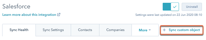 Sync custom objects from Salesforce to HubSpot